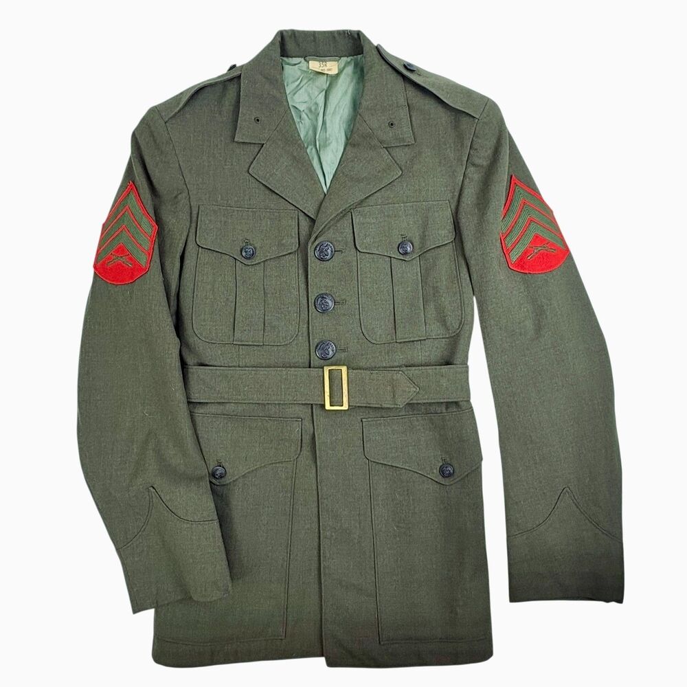 Vtg Wwii Korea Usmc Wool Dress Jacket Marine Corps Se… - Gem